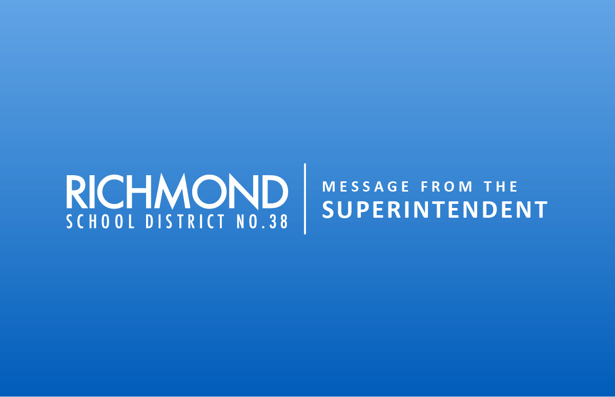 Message from the Superintendent | School District No. 38 (Richmond)